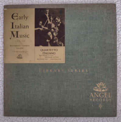 Early Italian Music Album 1 Quartetto Italiano vinyl record Angel 45001 ...