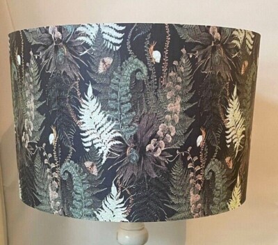 Fern lamp shade,lampshade decoupage Free Gift, leaves, woodland garden ...