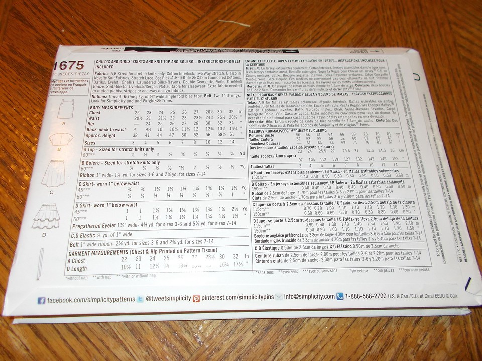 Simplicity Pattern 1675 Girls SUEDE SAYS Skirts, Knit Top, Bolero ...