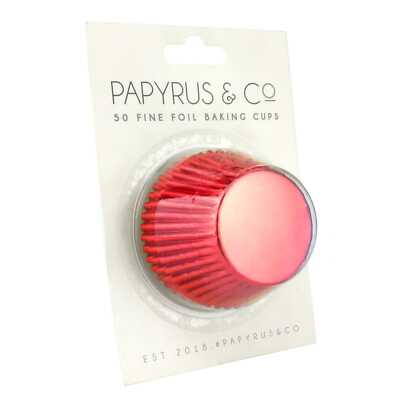 Red Foil Baking Cups 50mm 5cm Pack of 50 Patty Pans Cupcake Cases ...