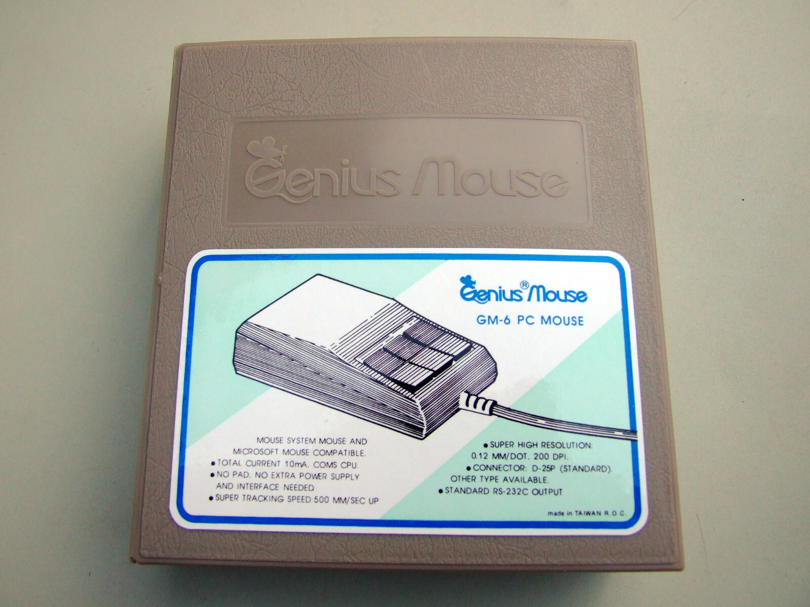 NOS Vintage Retro Genius GM-6 3-Tasten Maus Mouse 25 polig RS-232/COM ...