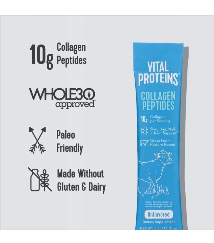 Vital Proteins Collagen Peptides Unflavored 20 *Loose* Packet Sticks ...