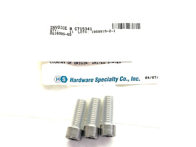 (3 PIECE LOT) MS16995-65, Mil. Spec. 18-8 SS Socket Head Screw, 5/16 ...