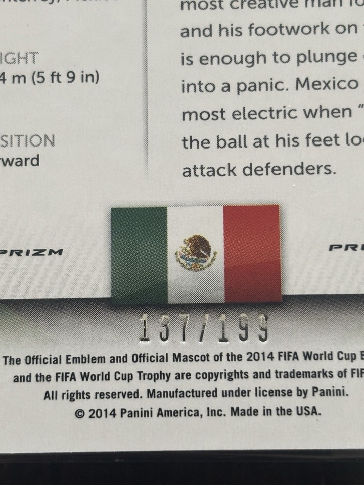 2014 Prizm Fifa World Cup Giovani Dos Santos Blue Prizm /199 Mexico | eBay