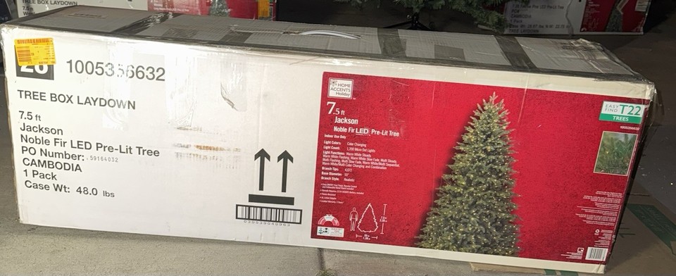 7.5 Ft Jackson Noble Fir-Pre-Lit LED Christmas Tree W/multi/warm color ...