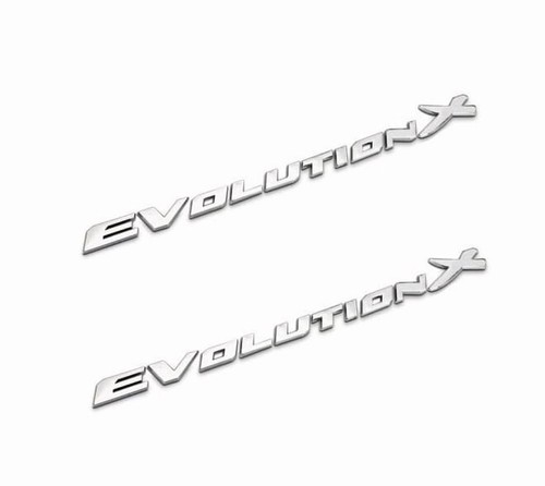 2pcs Evolution X Logo trunk Emblem Rear Back Badge 3D Decal Sticker ...