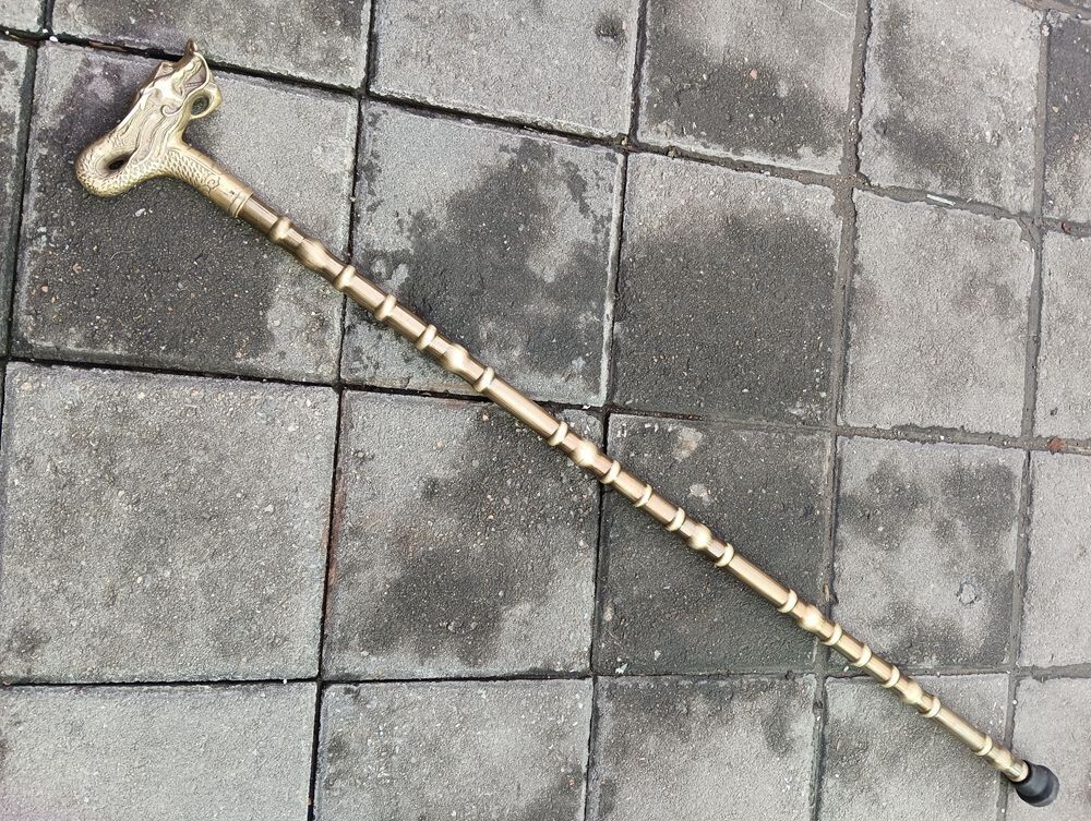 Vintage Strong Copper Walking Sport Sticks Canes Trekking bamboo joint ...