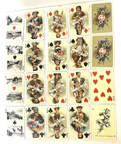Vintage Fine Swiss Playing Cards Featuring Costumed Characters | eBay