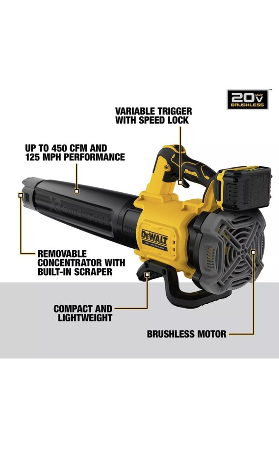 DEWALT DCBL722P1 20V MAX XR Brushless Li-Ion Handheld Blower Kit (5 Ah ...
