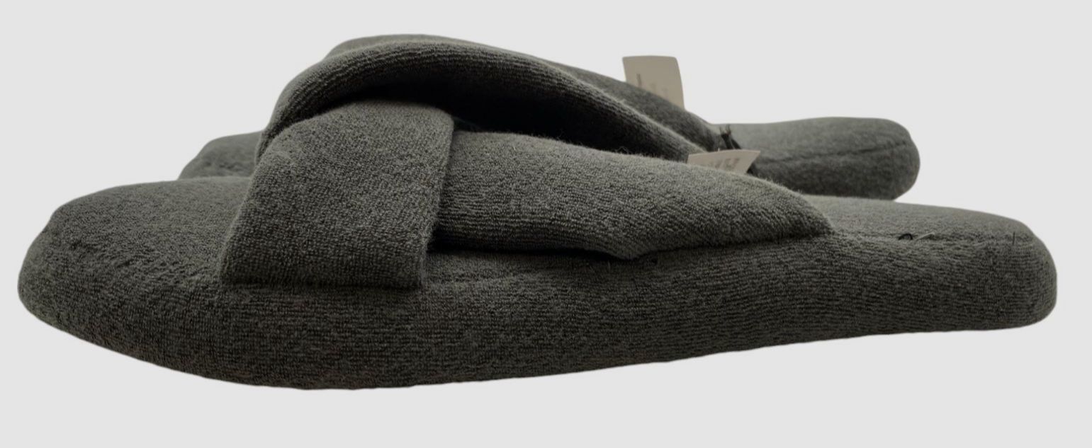 Jenni Women's Gray Terry Cloth Crossband Slide Slippers Shoes Size 9-10 ...