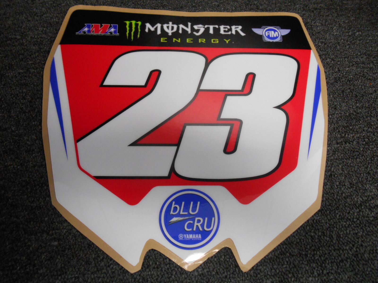 AARON PLESSINGER FRONT NUMBER PLATE DECAL GRAPHICS YAMAHA REPLICA #23 ...