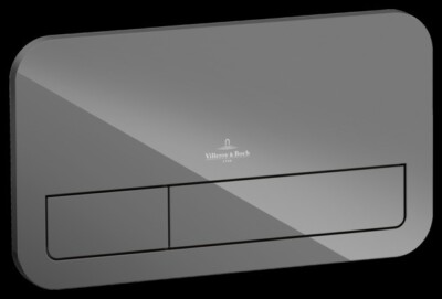 Villeroy And Boch ViConnect Dual Toilet Flush Plate Glass Glossy Grey ...
