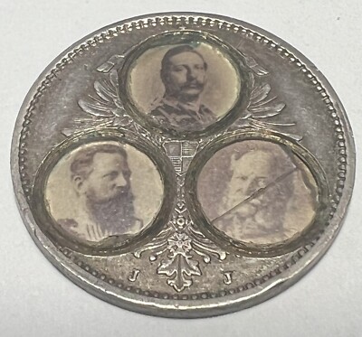 German Silver 1 Mark Coin 1886 Kaiser Wilhelm I & II Friedrich III ...