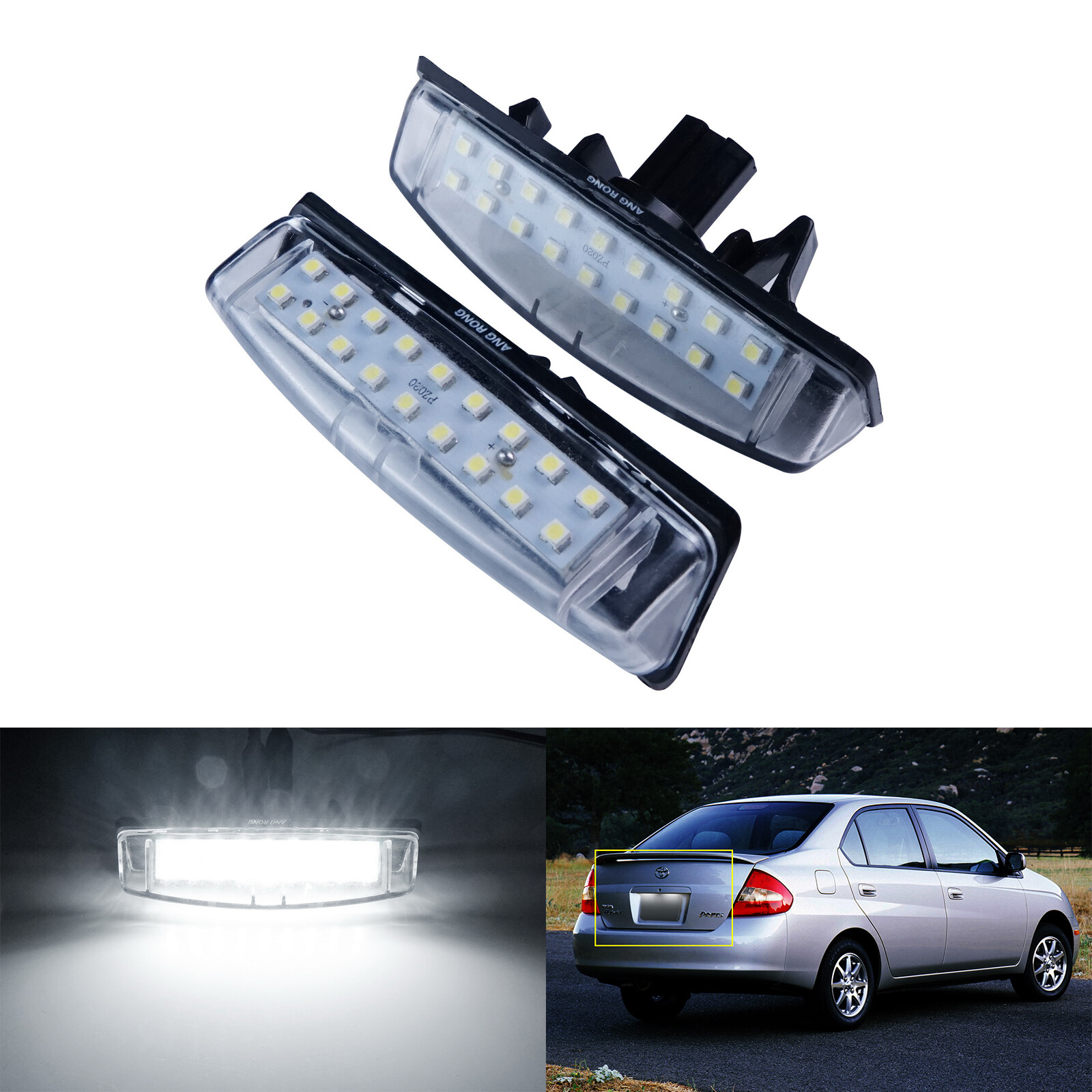 2PCS 18 SMD White LED License Plate Light Lamp For Lexus IS300 LS430 ...