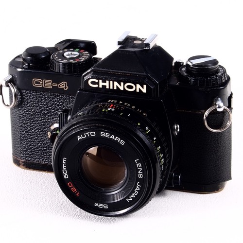 ^ Chinon CE-4 35mm Film Camera w/ Sears 50mm f2 Lens #6345 [FOR PARTS ...