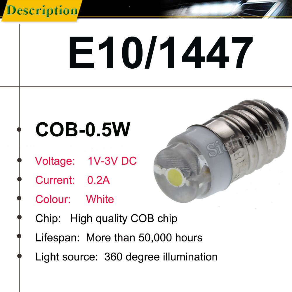 E10 Led Lights With Bases T3 1/4 LED Bulb 12V E10 Base 360