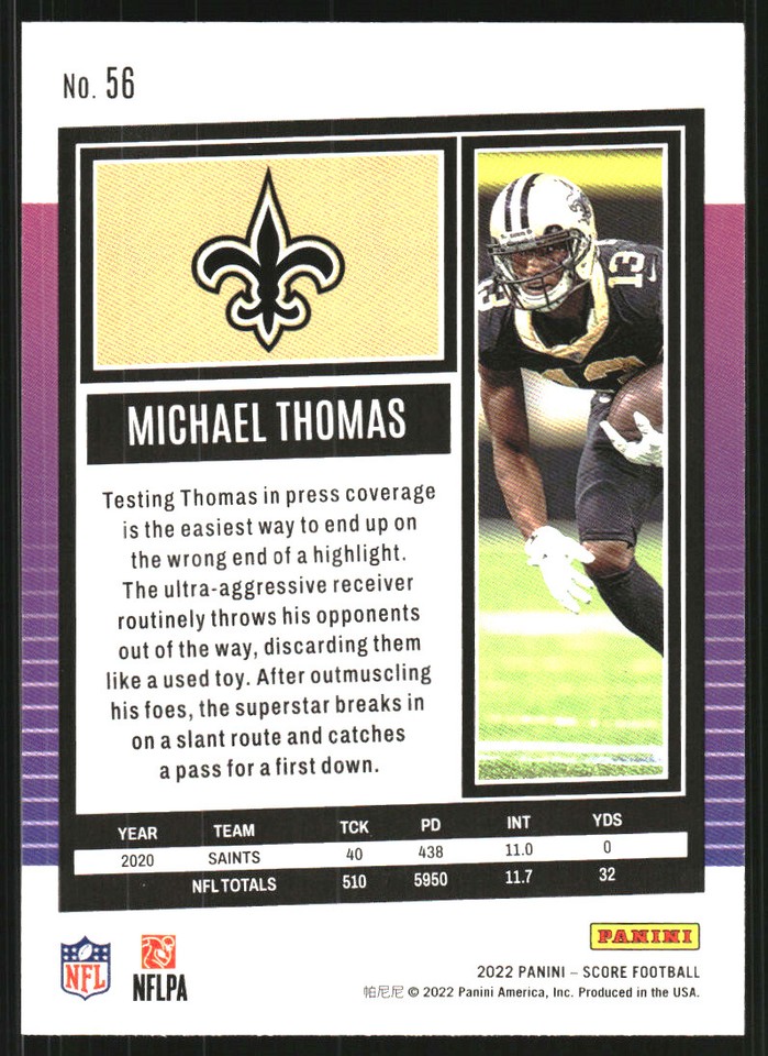 2022 Score Scorecard #56 Michael Thomas | eBay
