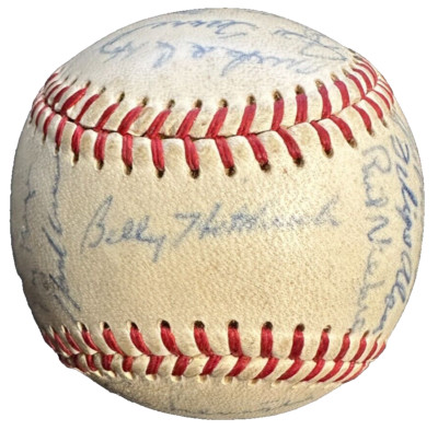 1966 Atlanta Braves Team Autographed Baseball Aaron Mathews Niekro | eBay
