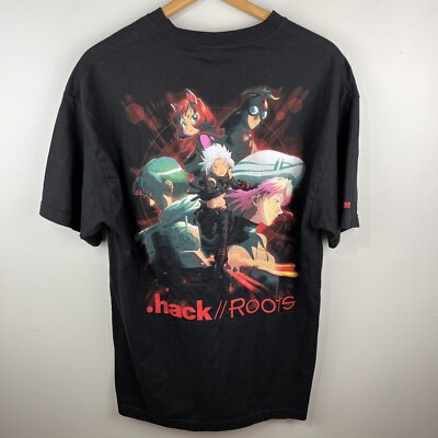 2006 .hackRoots Dot Hack Roots Character Anime Black T-Shirt Adult XL ...