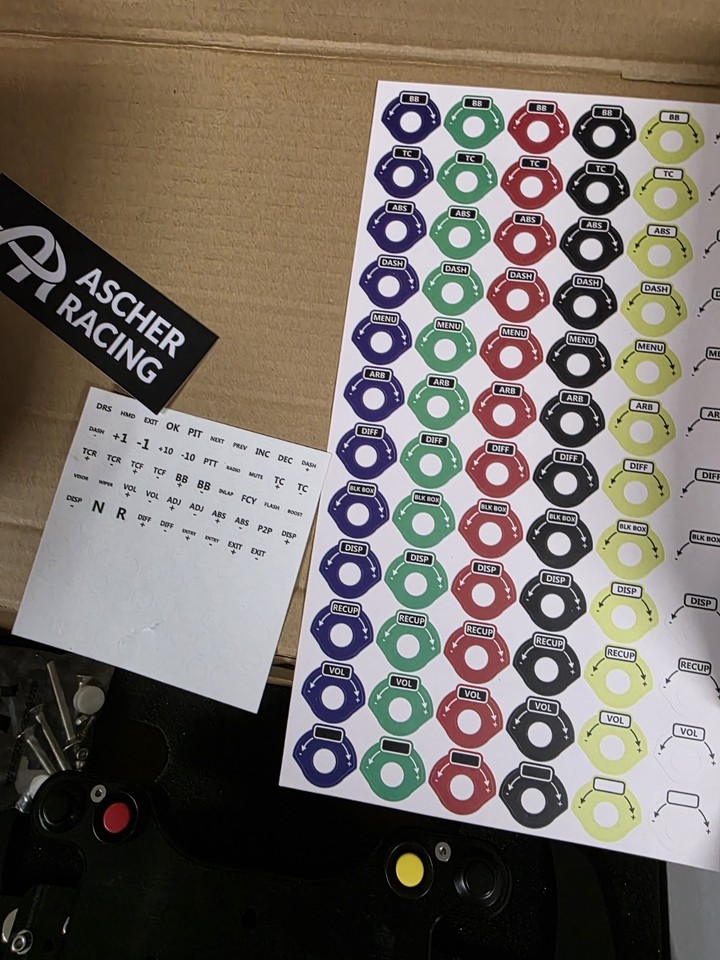 Ascher Racing B16M Sim Racing Wheel Button Plate IRacing | eBay