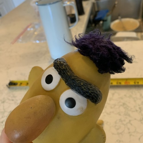 Vintage 1970’s Sesame Street Bert Hand Puppet Muppets Hard Plastic Head ...