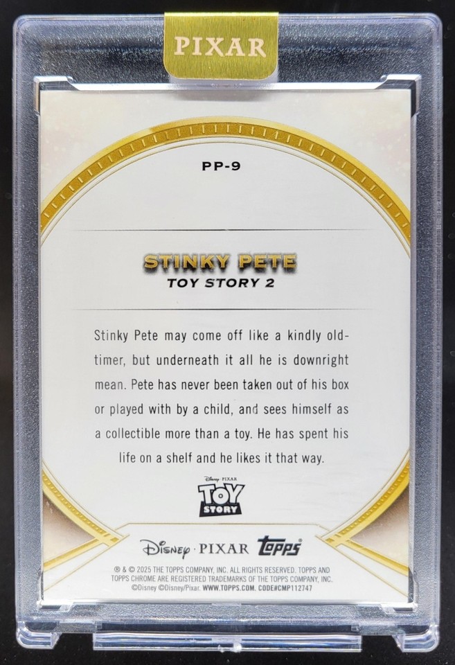 2025 Topps Pixar Gold Stinky Pete Perfection Encased Black /10 #PP-9 LR ...
