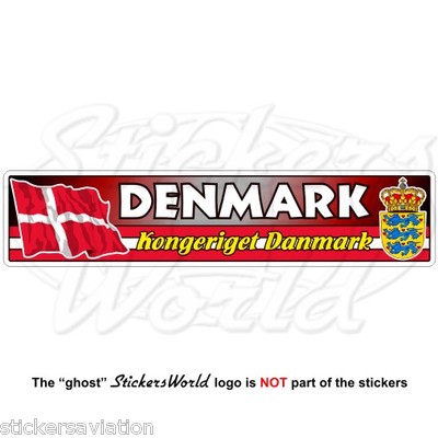 DENMARK Danish Flag-Coat of Arms Kongeriget Danmark 180mm Bumper ...