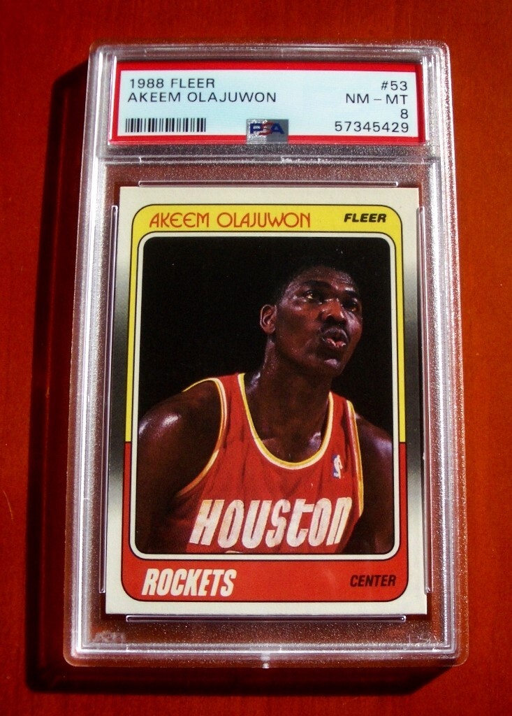 1988-89 Fleer #53 Akeem Olajuwon HOUSTON ROCKETS ~ PSA 8 | eBay
