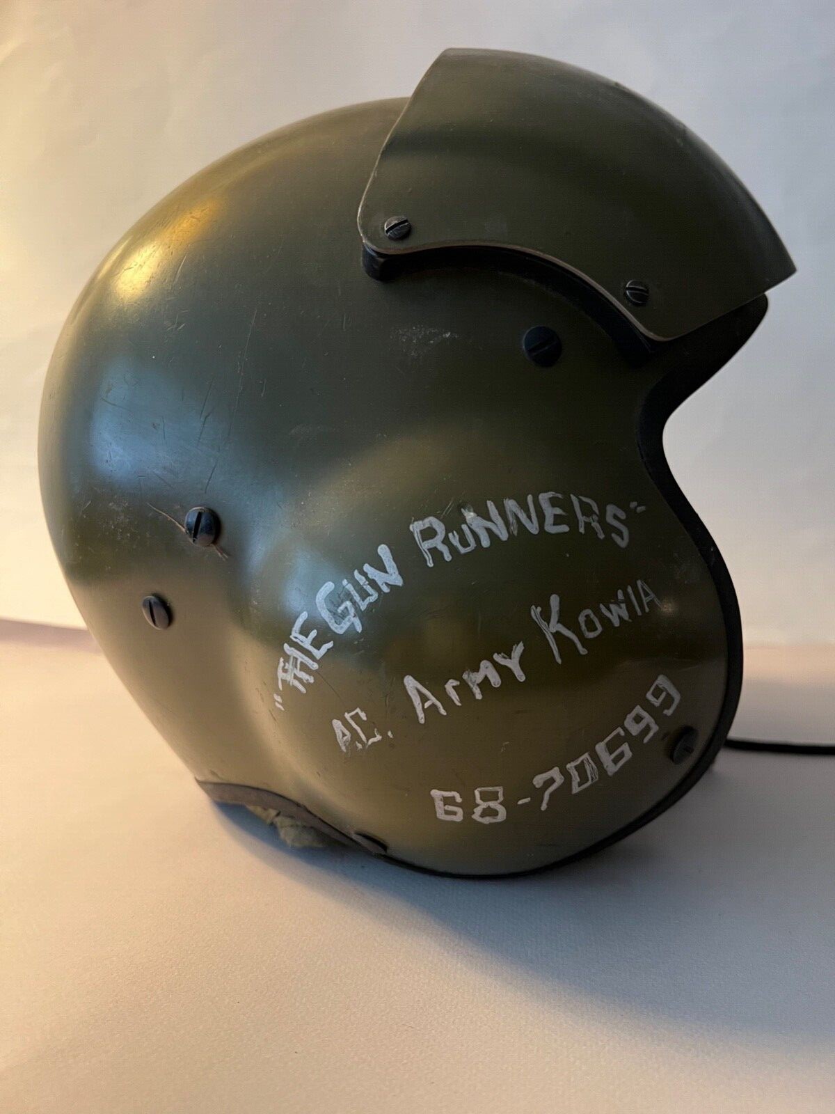 GENTEX VIETNAM USED PILOT'S HELMET, "THE GUN RUNNERS" "ARMY KOWIA" | eBay