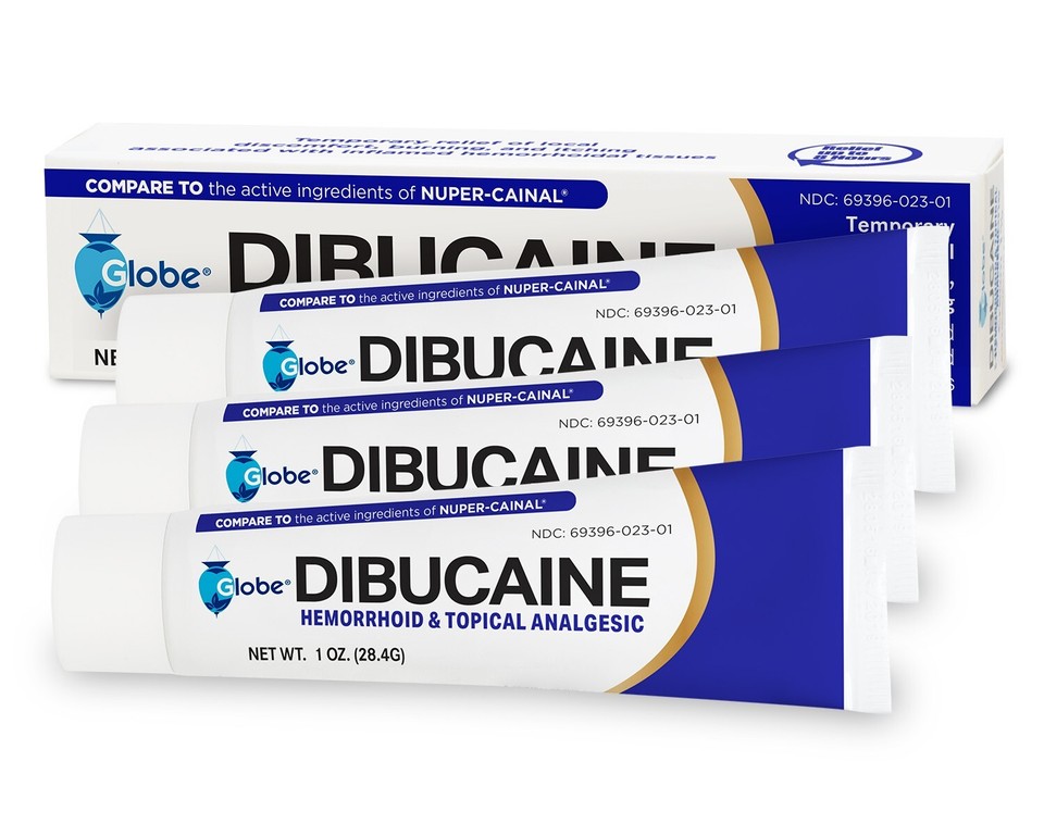 Globe Dibucaine 1% Hemorrhoid Treatment Ointment- 1 oz Rapid Numbing (3 ...