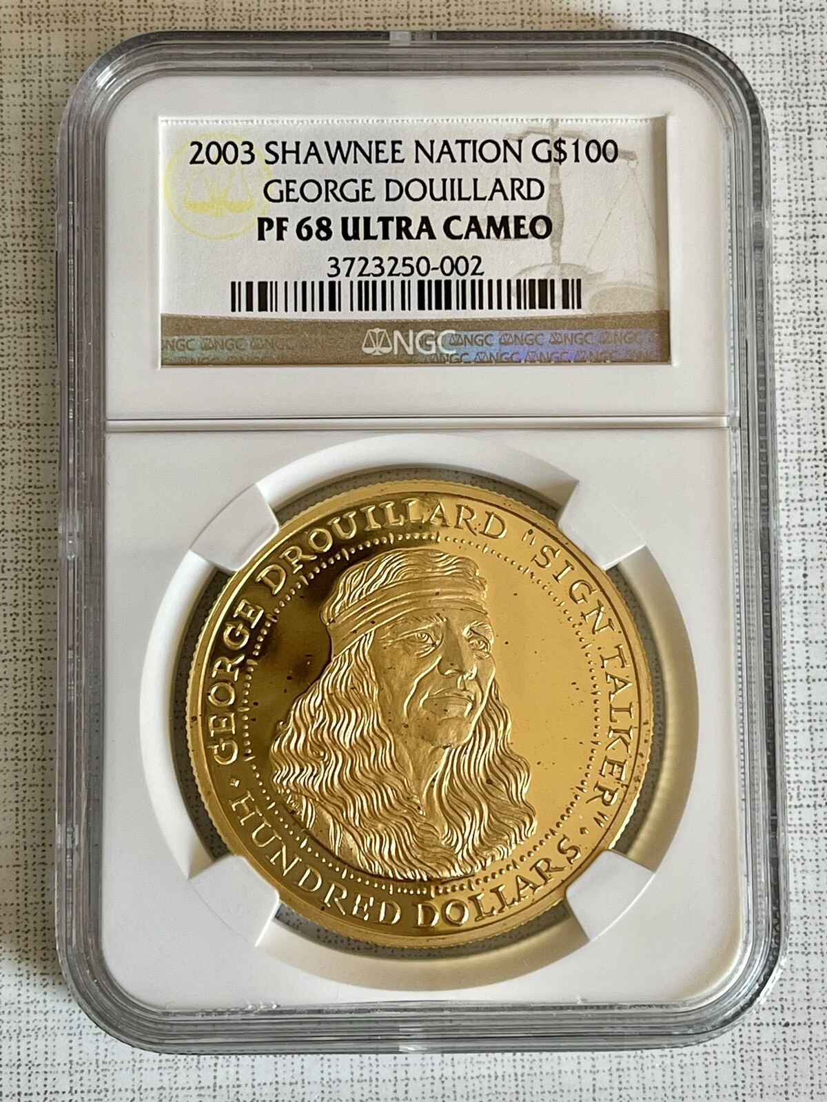 Shawnee Tribal Nation 2003 George Drouillard $50 1/2 oz Gold NGC PF68 ...