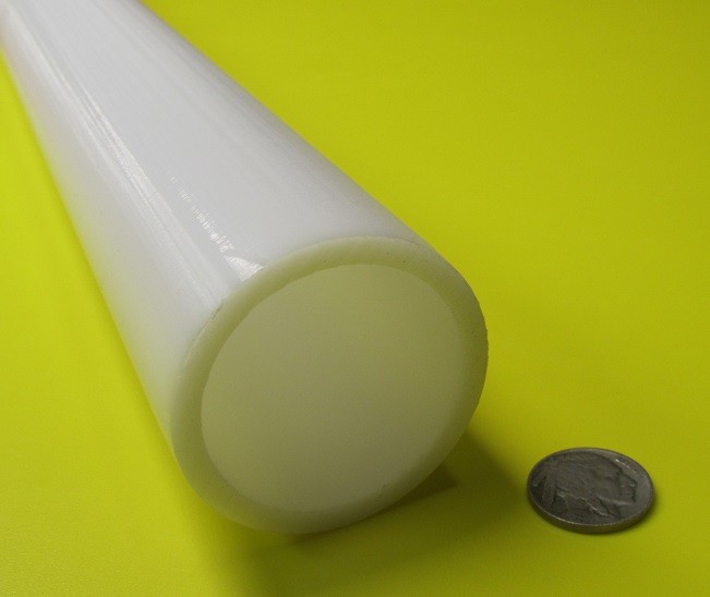 Delrin Acetal White Tube 2.00" Oversize OD x 1.75" Undersize ID x 36 ...