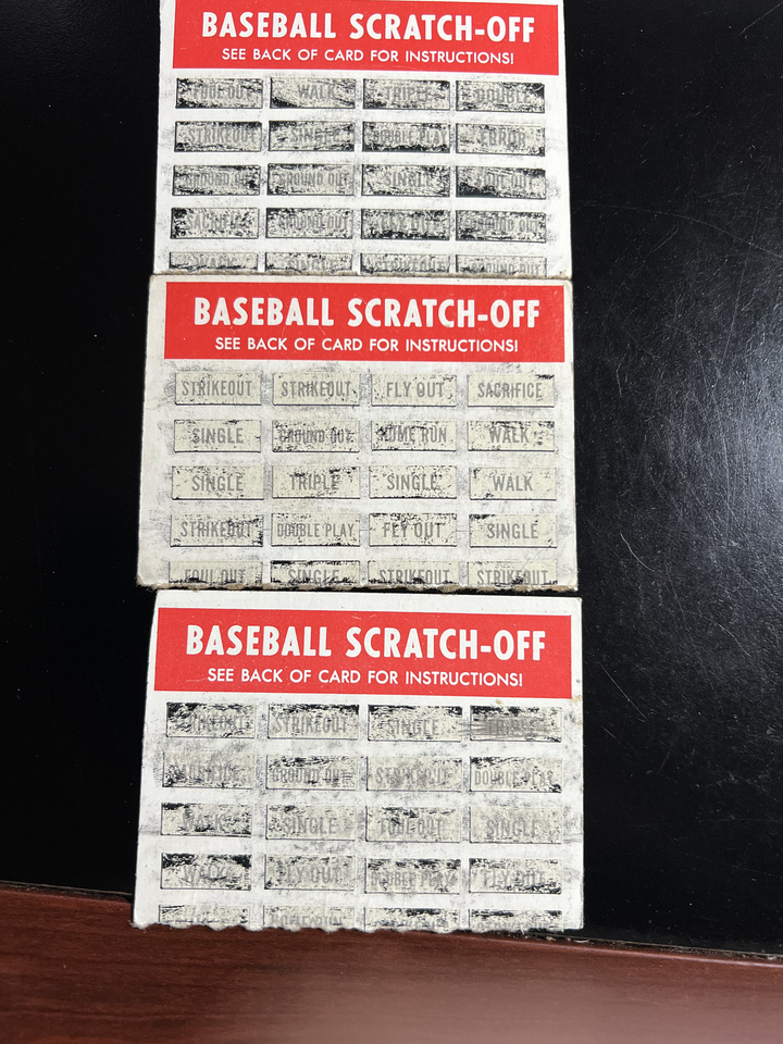 1970 TOPPS PLAY BASEBALL SCRATCH OFF LOT SCRATCHED, WRITTEN, MISSING ...
