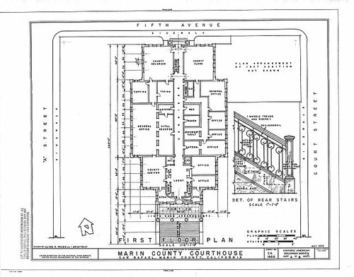Marin County Court House,Fourth Street,San Rafael,California,CA,HABS,10 ...
