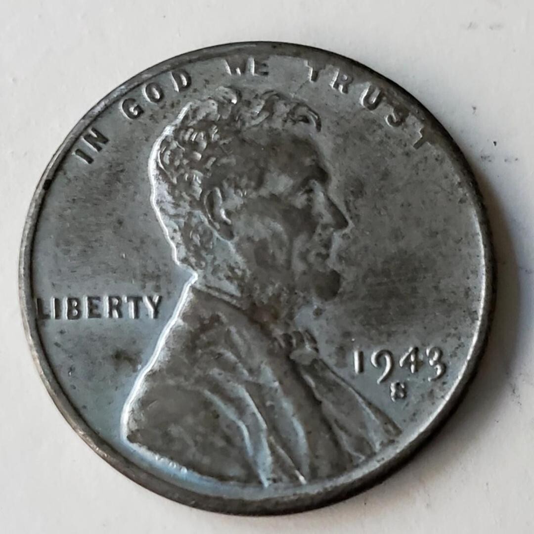 WARTIME! 1943 S Steel Silver Lincoln Wheat Penny Magnetic Cent Coin ...