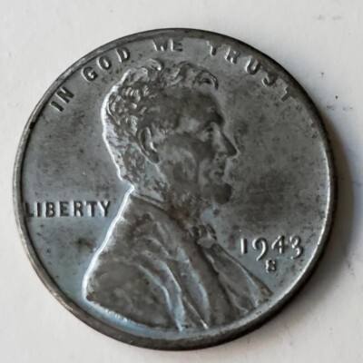 WARTIME! 1943 S Steel Silver Lincoln Wheat Penny Magnetic Cent Coin ...