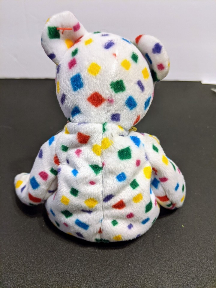 Ty Beanie Baby Ty2k the Bear Geometric Multi-Color Stuffed Animal Toy ...