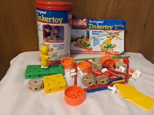 VINTAGE 1986 Playskool Original Tinkertoy Beginners Set HASBRO Incomplete | eBay