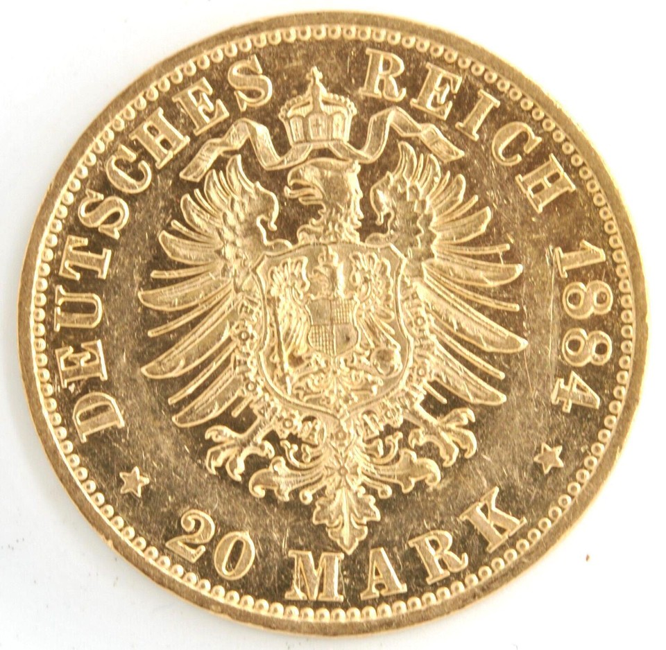 1884-A German States Prussia Wilhelm I 20 Mark .900 Fine Gold Coin | eBay
