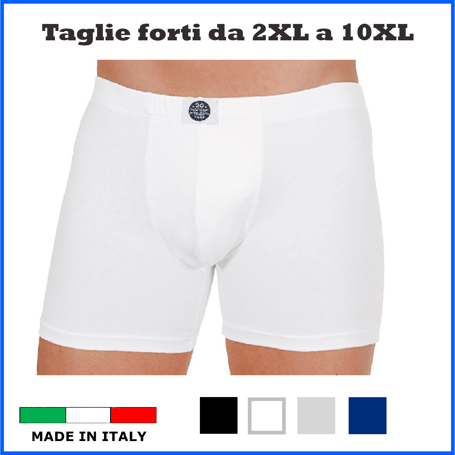 Boxer da uomo taglie forti in cotone elasticizzato intimo mutande gamba ...