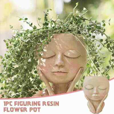 Nordic Style Head Plant Pot Human Face Pot Creative Flower Planter Room ...