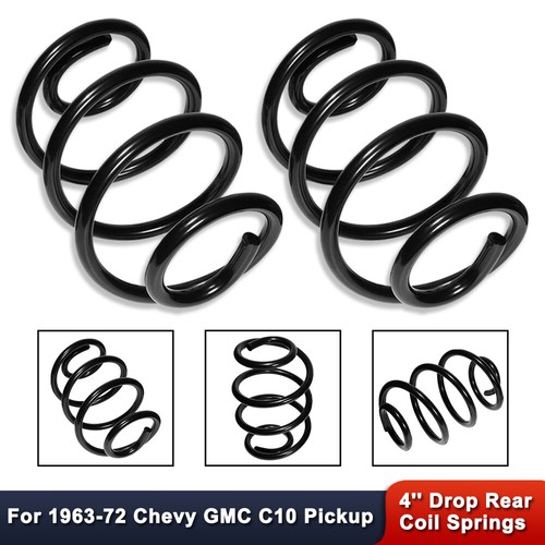 For Chevy GMC Truck C10 1963-1972 Drop Rear 4" Coil Springs Black 2PCS ...