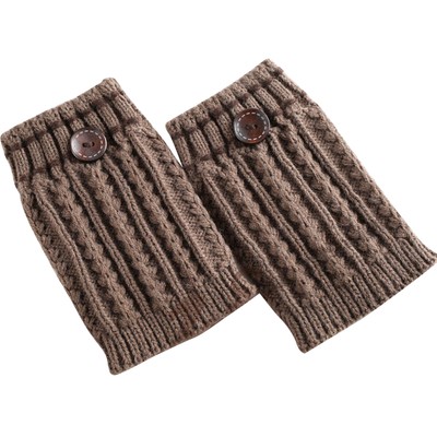 1 Pair Button Socks Soft Washable Women Short Knitted Boot Cuffs Women ...