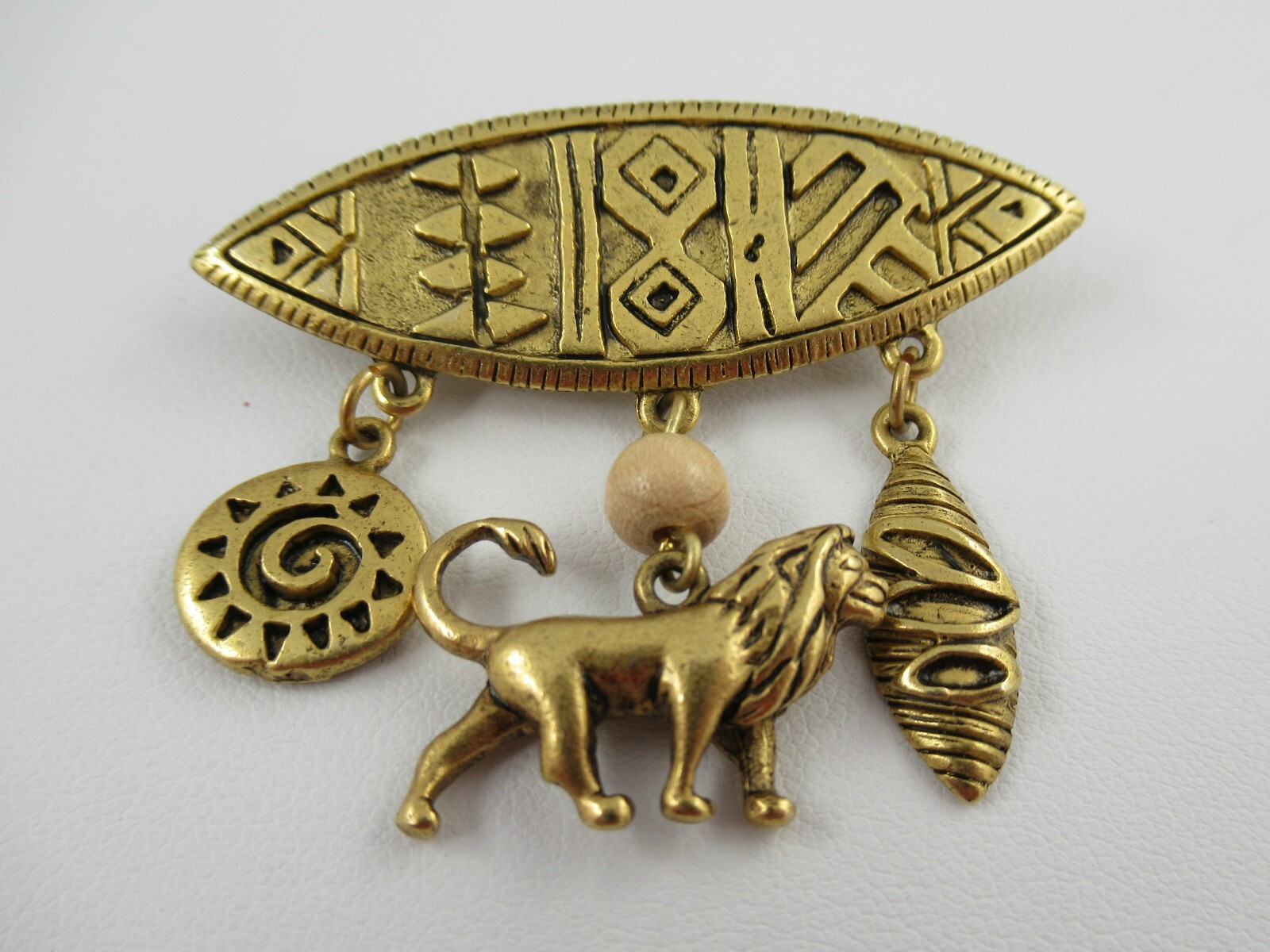 Signed Disney Lion King Simba Matte Gold Tone Hanging… - Gem