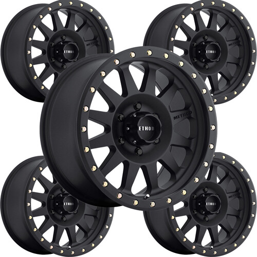 (Set of 5) Method MR304 Double Standard 16x8 6x5.5" +0mm Matte Black ...