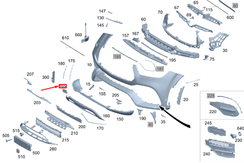 MERCEDES-BENZ GLE W167 Front Bumper Tow Eye Cover A1678854202 NEW ...