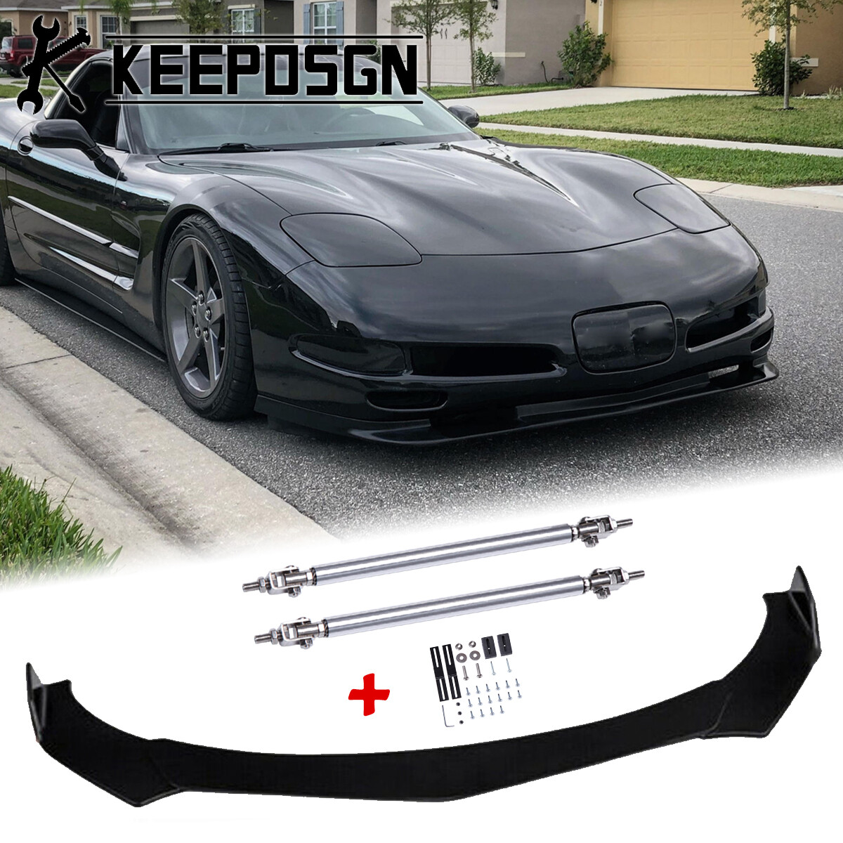 For Chevrolet Corvette C5 97-04 Front Bumper Lip Splitters Spoiler ...