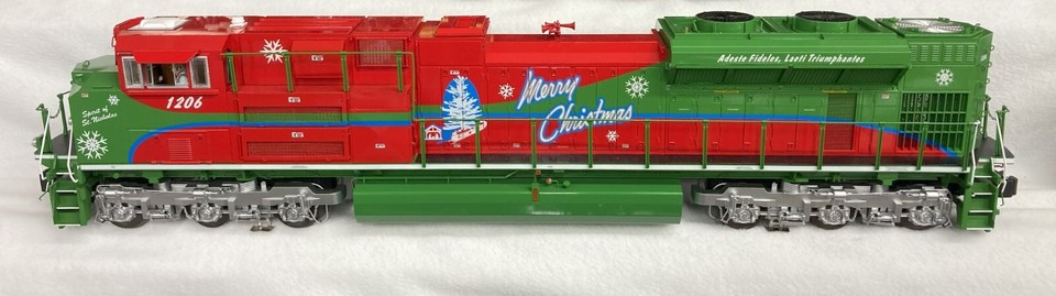 MTH 70-2166-1 CHRISTMAS SD70ACe #1206 One Gauge CUSTOM Diesel Engine W ...