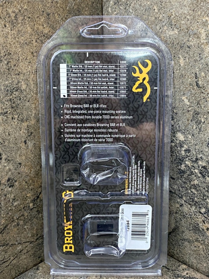 Browning Integrated Scope Mount System for BAR/BLR INT 30MM Gloss 12694 ...