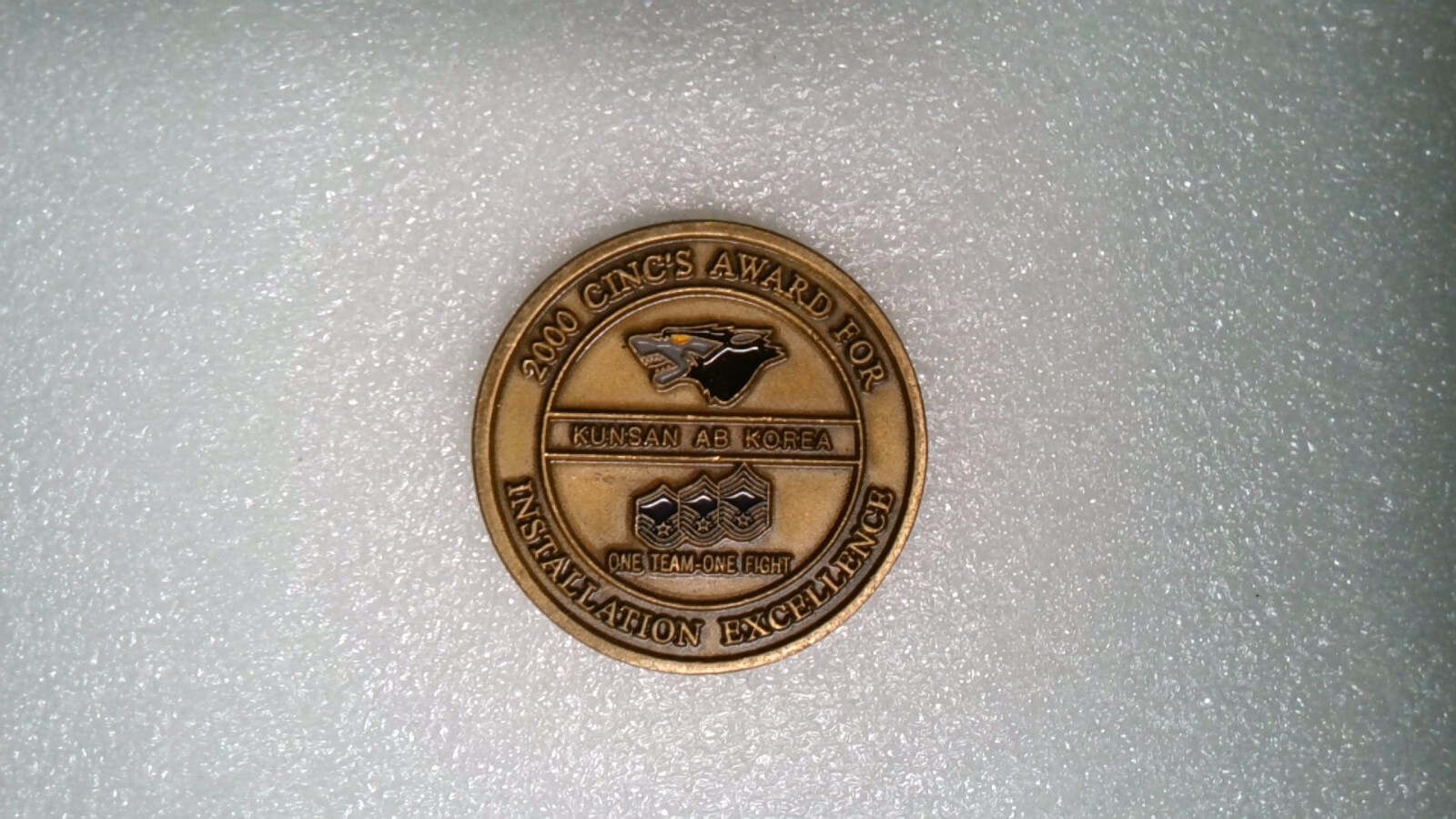 CHALLENGE COIN 8TH FIGHTER WING WOLF PACK TOP 3 2000 CINC'S AWARD ...